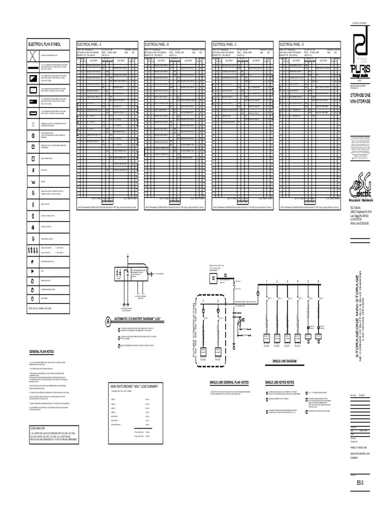 E5.0 Electrical Panel's - Storage One - Buffalo & Blue Diamond | PDF ...