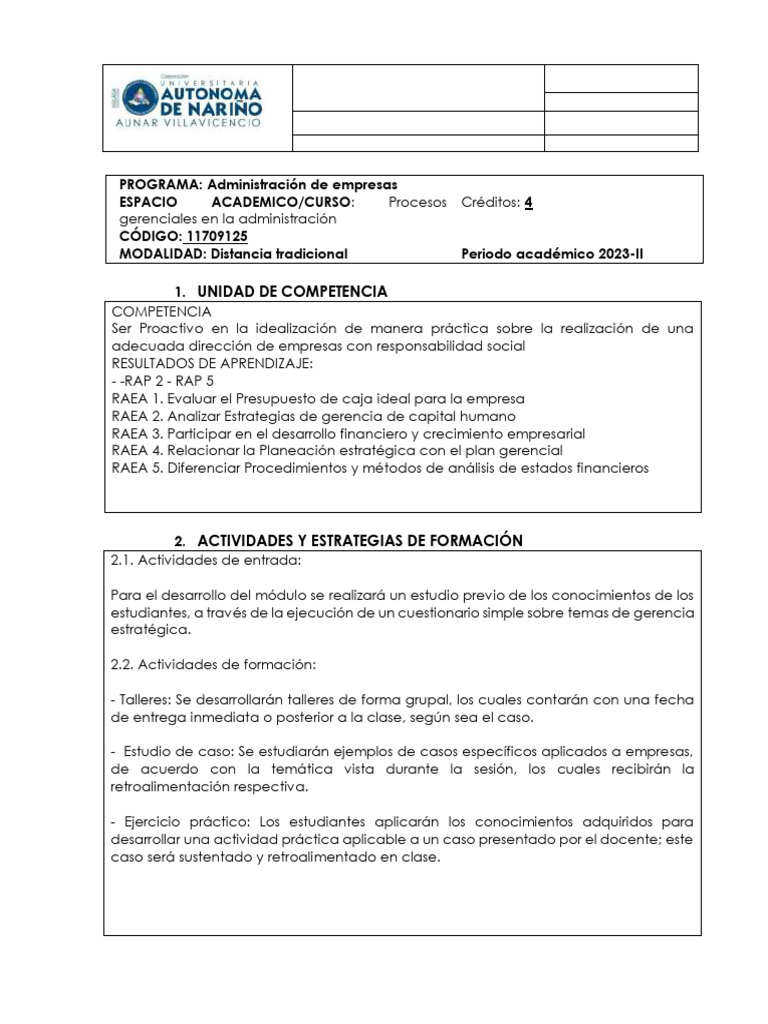 GAAE - Procesos Gerenciales en La Administración - Actualizada | PDF ...
