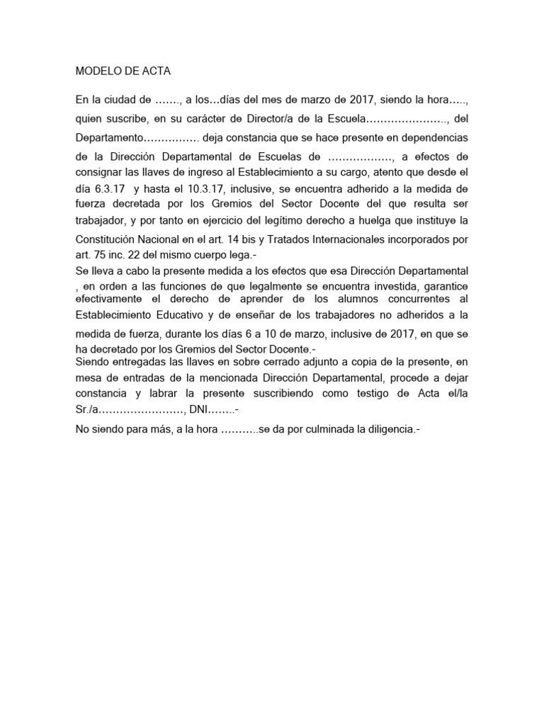 Modelo de Acta | PDF