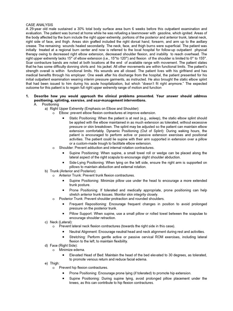 Group 5 Burn Case Analysis | PDF | Anatomical Terms Of Motion | Elbow