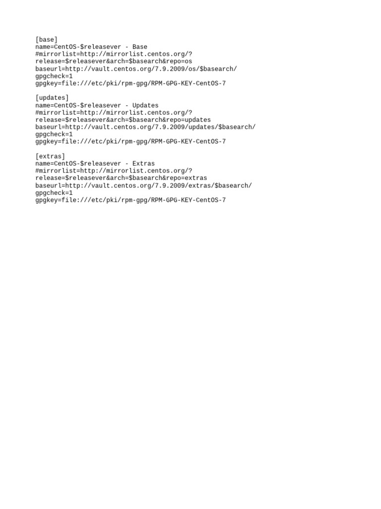 CentOS 7.9 Repository Configuration | PDF