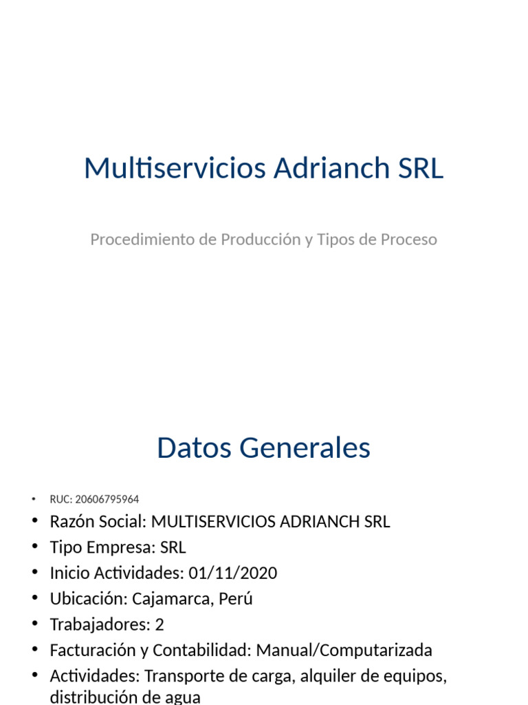 Procedimiento y Servicios de Multiservicios Adrianch | PDF