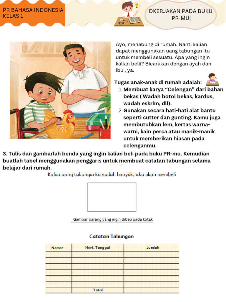 Tugas Bindo Bab 7 Membuat Celengan N Daftar Tabungan | PDF