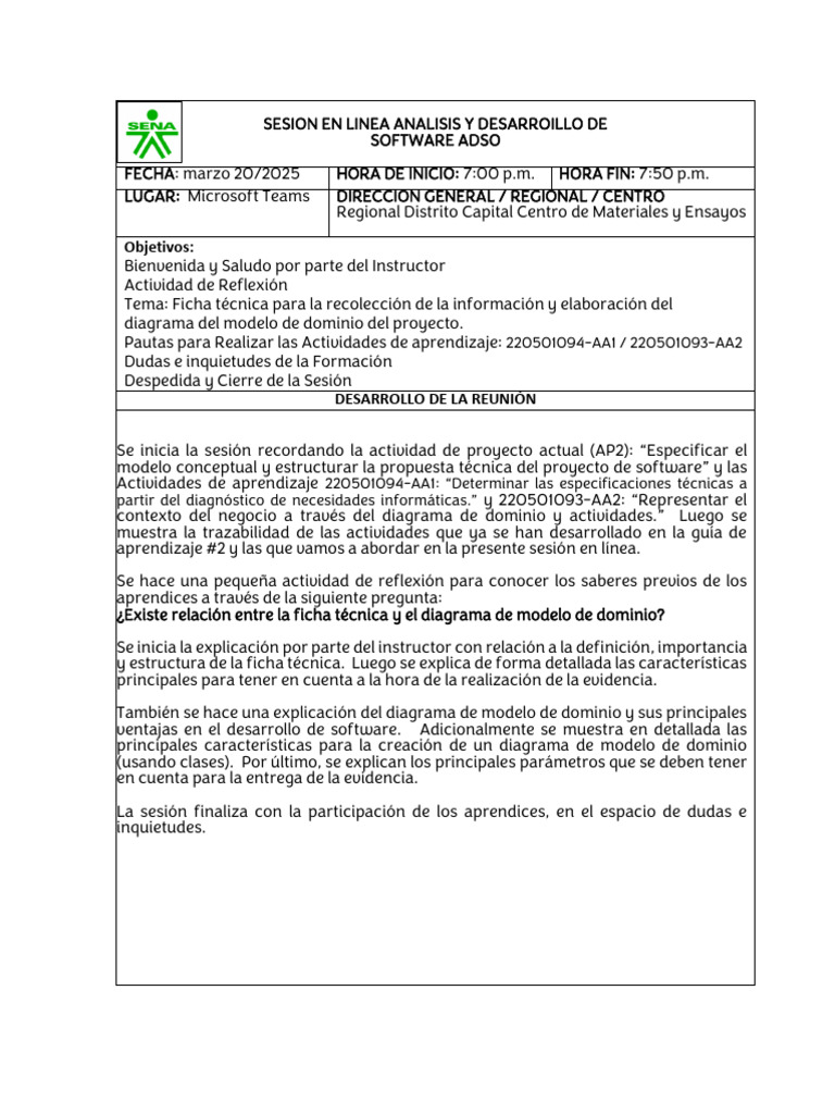 Resumen Guia 2 (GA2-220501093-AA2-EV01 GA2-220501094-AA1-EV02) Ficha Técnica y Diagrama Del ...