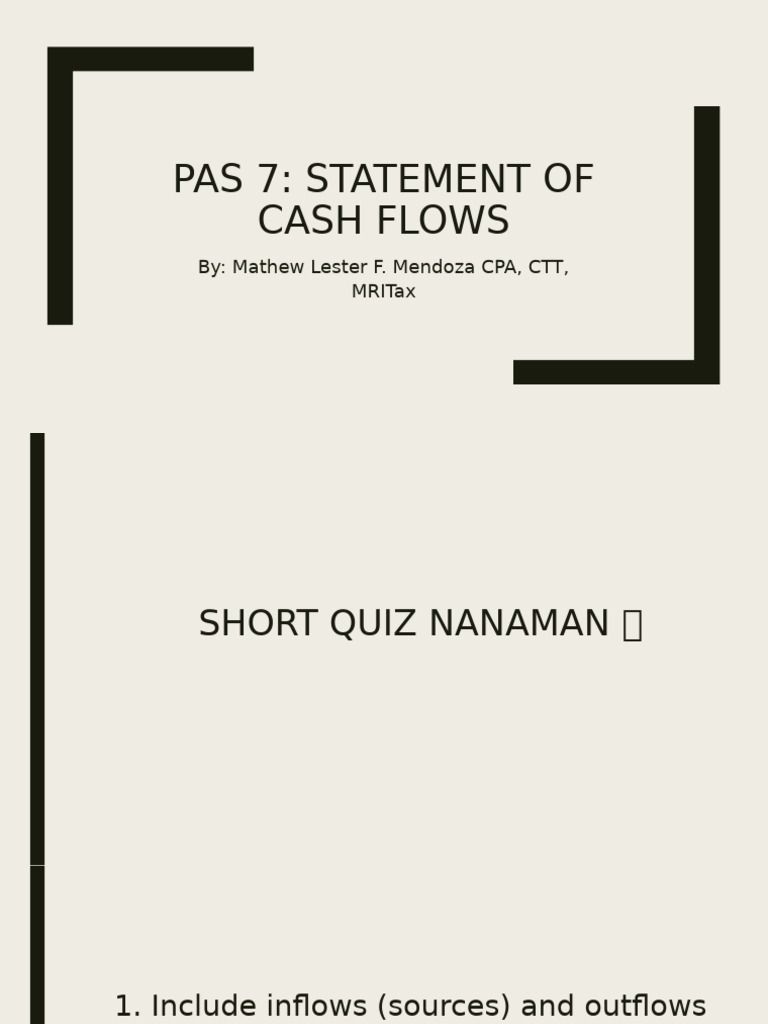 Pas 7 Statement of Cashflows | PDF | Cash Flow Statement | Expense