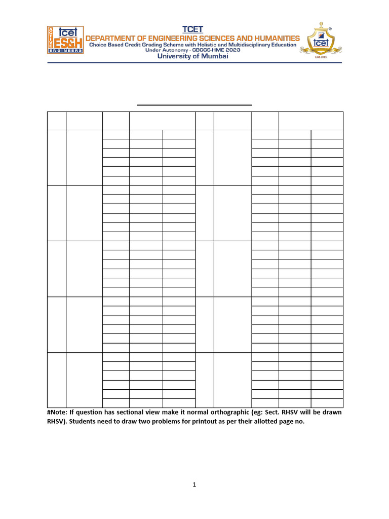 Autocad Sheet Problems 24-25 Even | PDF | Technical Drawing | Infographics