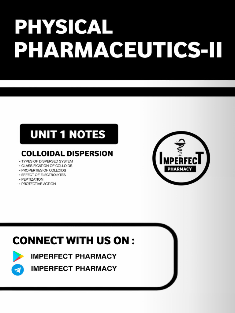 UNIT 1 Physical Pharmaceutics II Imperfect Pharmacy | PDF