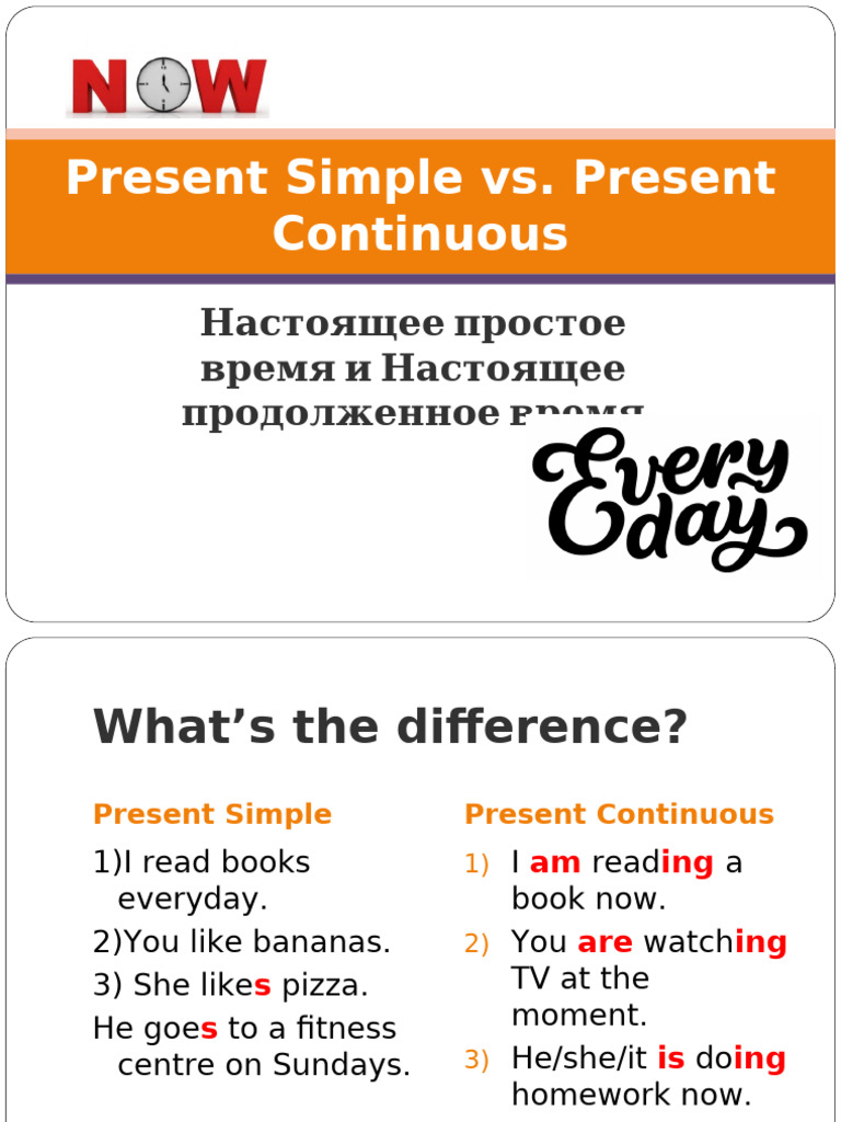 Present Simple Vs Present Continuous | PDF