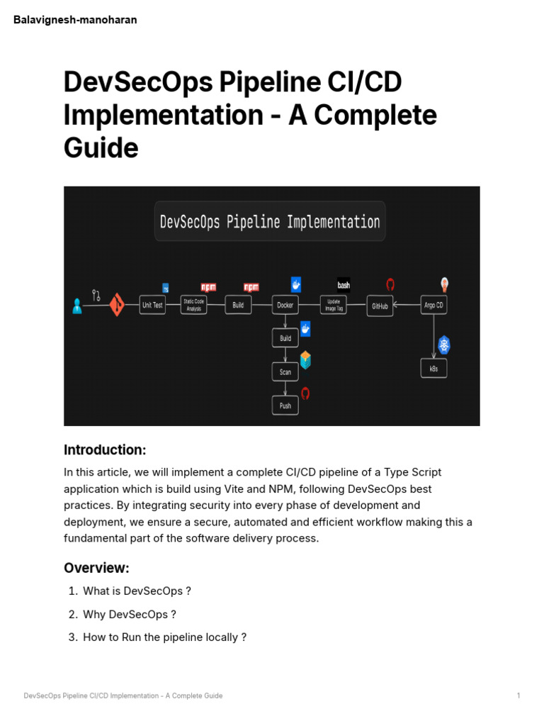 DevSecOps Pipeline CI CD Implementation Complete Guide 1742406725 | PDF ...