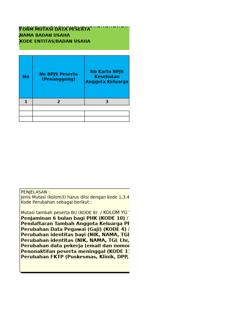 Mutasi Tambah BU (PS01) | PDF