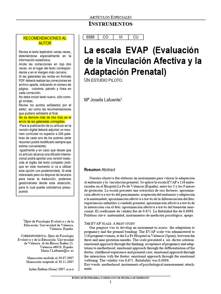 EVAP Original | PDF | Autoestima | Validez (Estadísticas)
