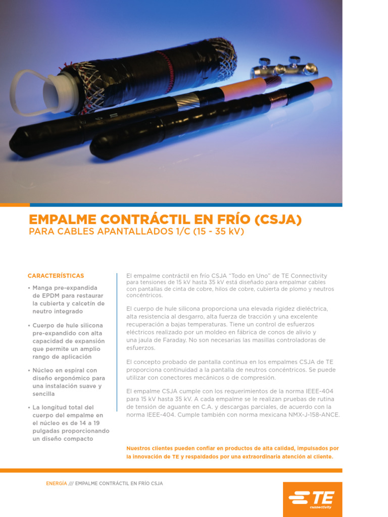 Empalme Contráctil Frío CSJA 15-35 kV | PDF | Cobre | Electricidad