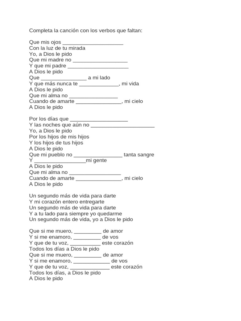 A Dios Le Pido - Juanes | PDF | Amor