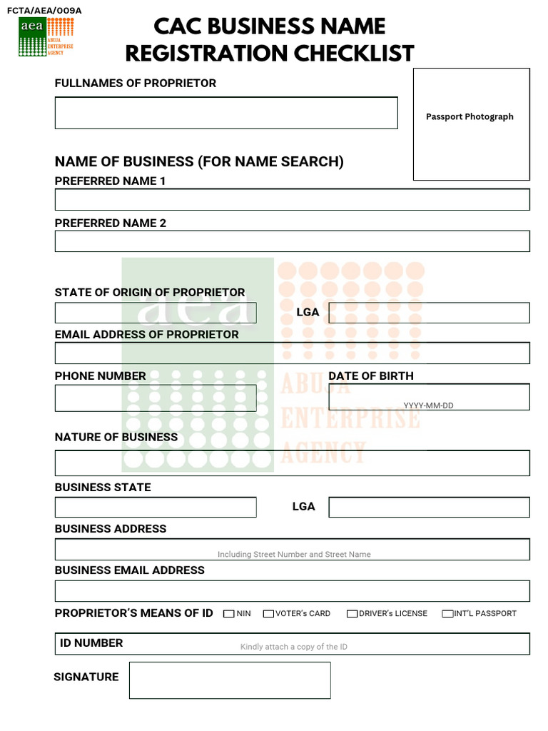 Cac Business Name | PDF
