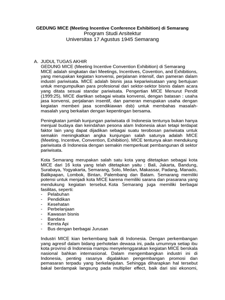 Gedung MICE Di Semarang | PDF