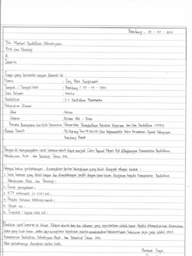 surat lamaran | PDF
