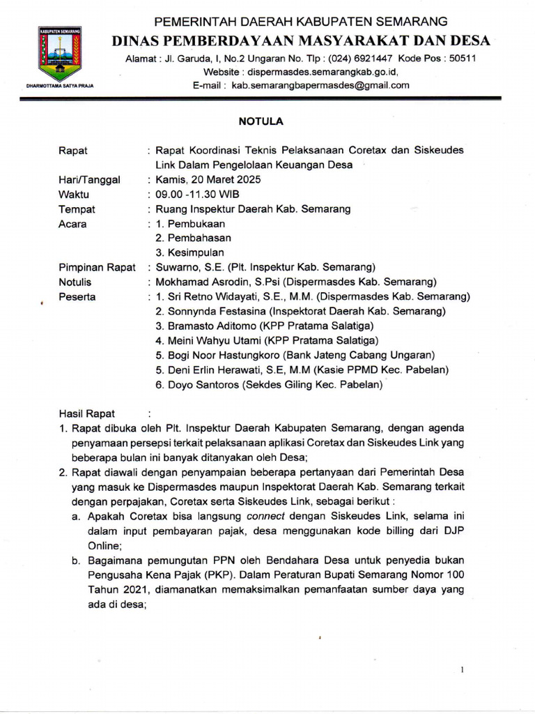 Notulen Pajak Dan Surat KPP | PDF