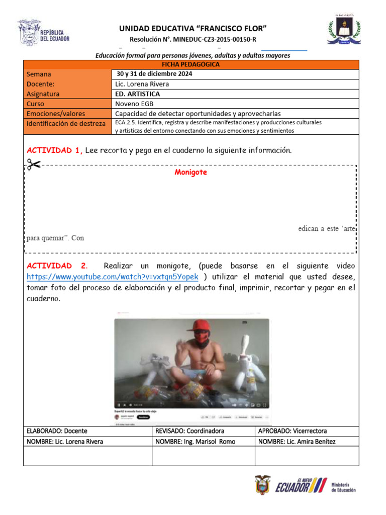 FICHA ECA para 9no. (1) | PDF