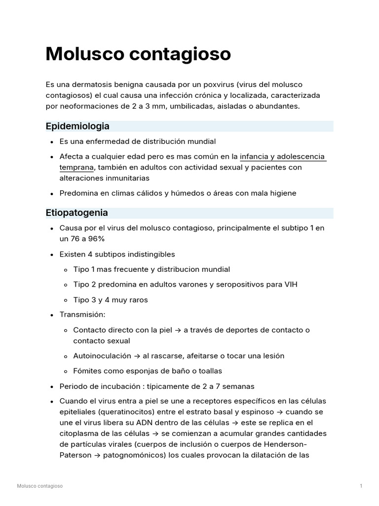 Molusco Contagioso Derma | PDF | Virus | Enfermedades y trastornos