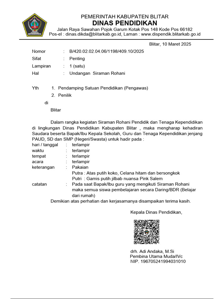 Undangan Siraman Rohani 2025 | PDF