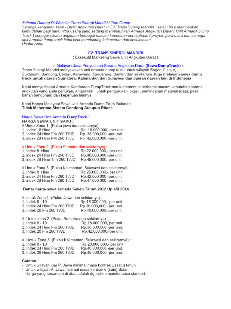 Cv. Trans Sinergi Mandiri | PDF