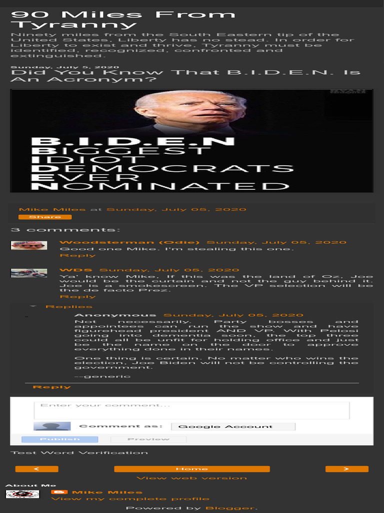 90 Miles From Tyranny Did You Know That B.I.D.E.N. Is An Acronym | PDF