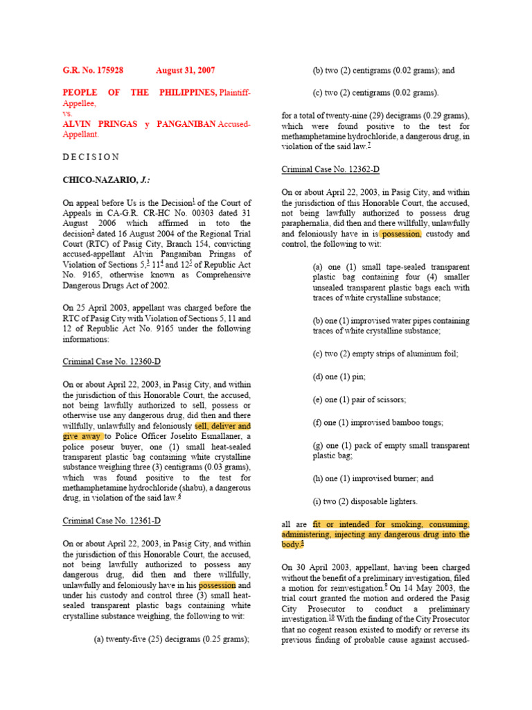 RA 9165 Cases | PDF | Arrest | Entrapment