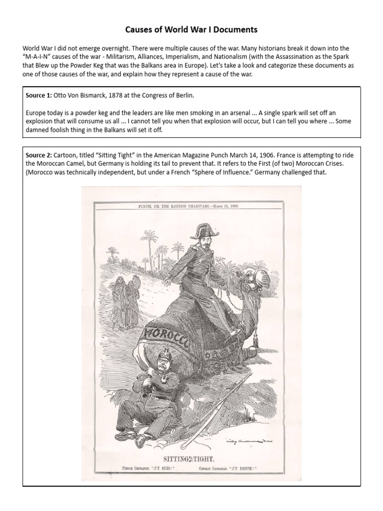 Causes of World War I - Document Set | PDF | Flanking Maneuver ...