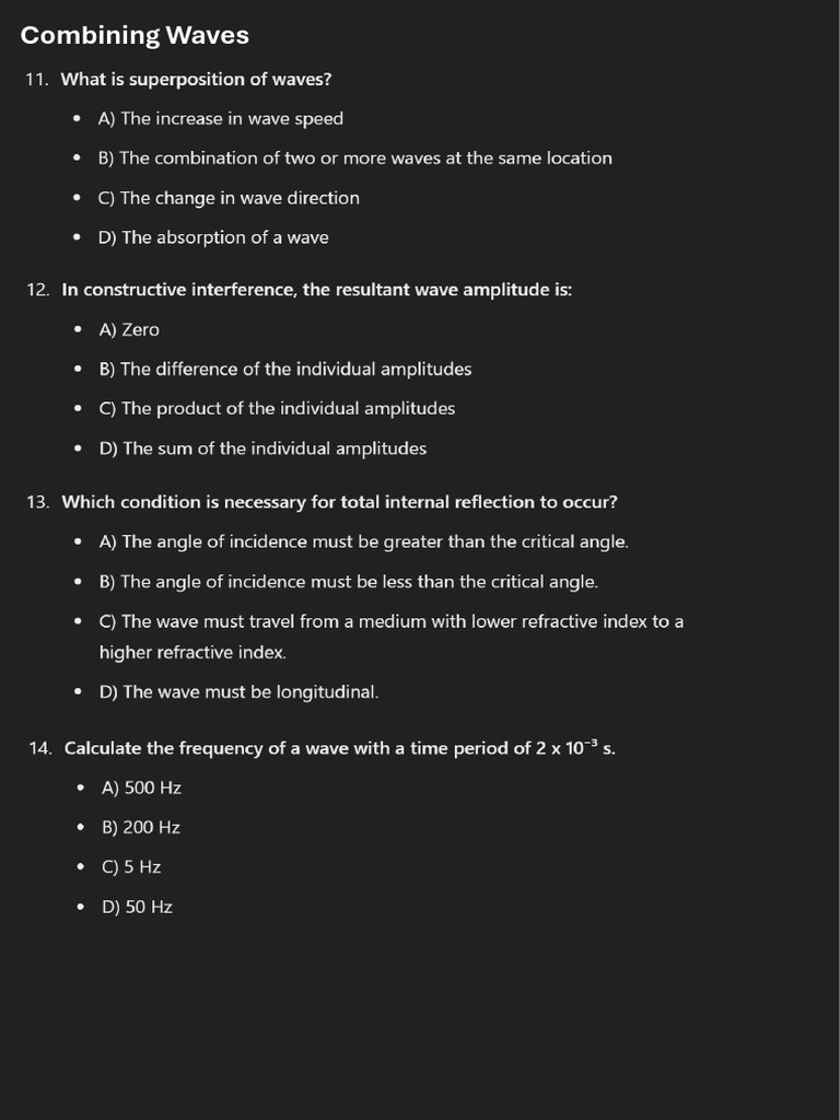 Combined Waves Test | PDF