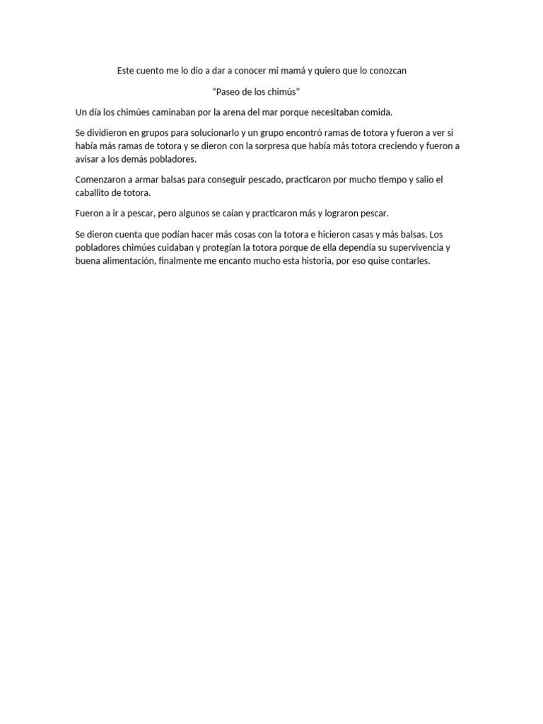 Este Cuento Me Lo Dio a Dar a Conocer Mi Mamá y Quiero Que Lo Conozcan | PDF