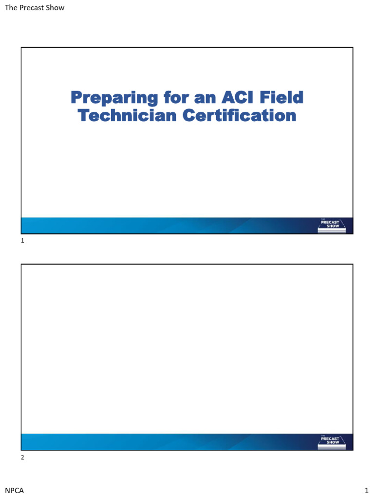 ACI Field Technician Exam Prep Guide | PDF | Concrete | Precast Concrete