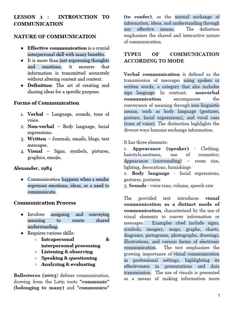 Purposive Communication Reviwer | PDF | Communication | Nonverbal ...