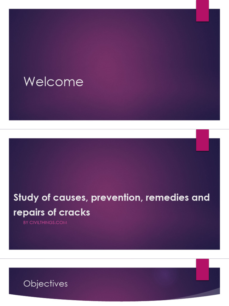 study of causes preventation remedies and repairs of cracks.pptx | PDF | Beam (Structure) | Fracture