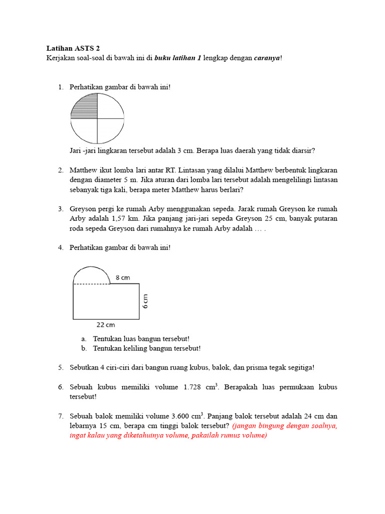 Latihan ASTS 2 Matematika | PDF