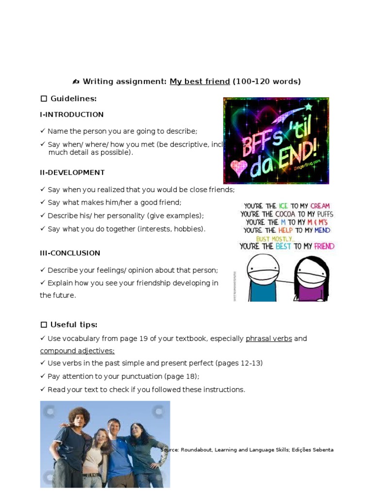 Best Friend Descriptive Writing Guide | PDF | Language Arts & Discipline