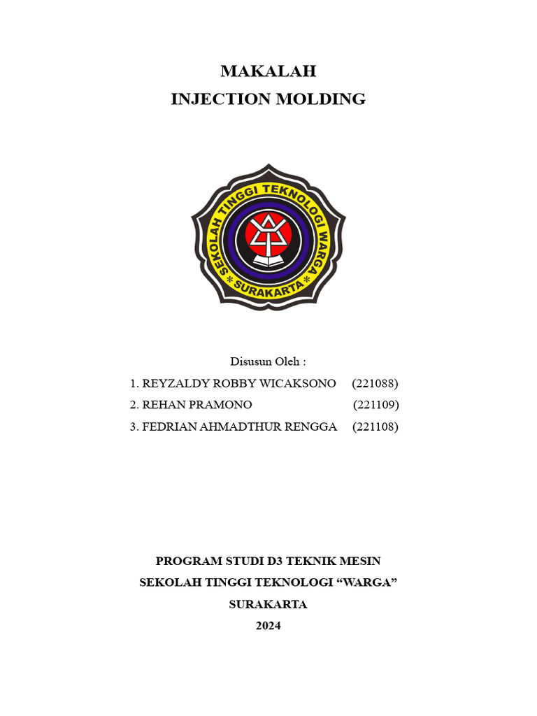 Proses dan Defect dalam Injection Molding | PDF