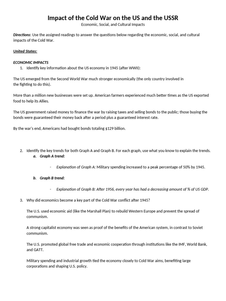 Guiding Questions - Impact of The Cold War On The US | PDF | Cold War ...