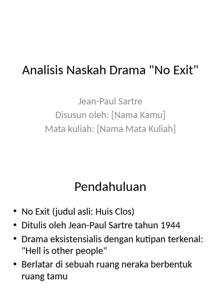 Analisis_No_Exit_Sartre | PDF