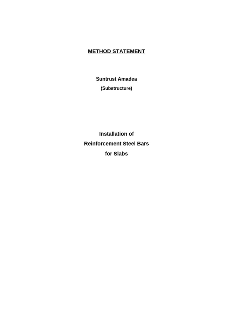 Reinforcement Steel Bar Installation Guide | PDF | General Contractor ...