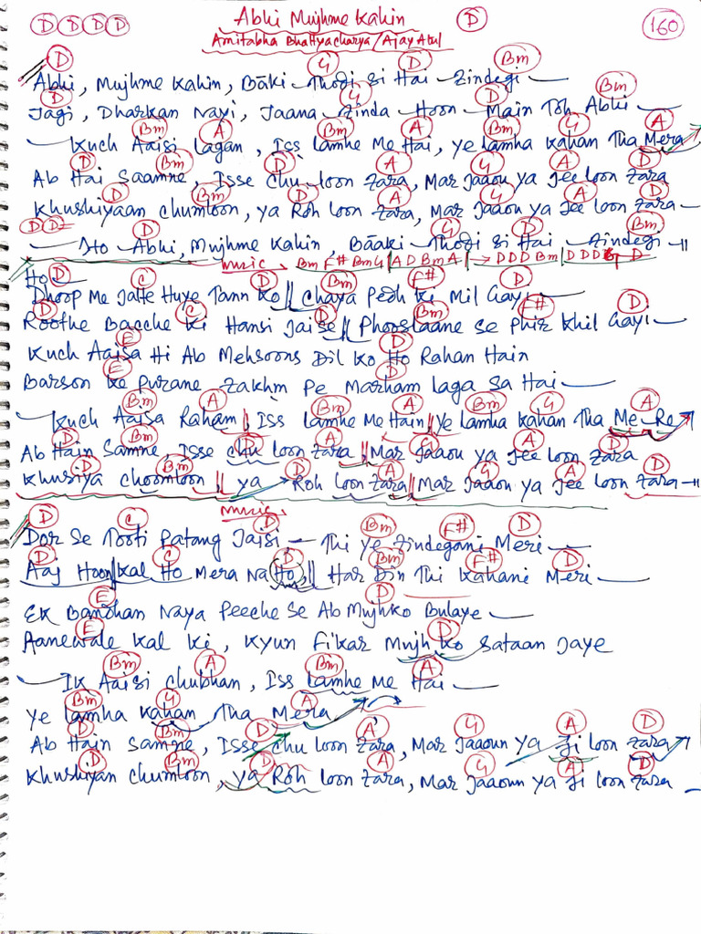 Abhi Mujhme Kahin(D)Sonu Nigam Hindi | PDF