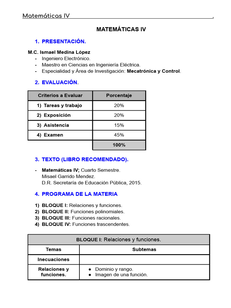 Documento sin título Mate IV | PDF | Ecuaciones | Conceptos matemáticos