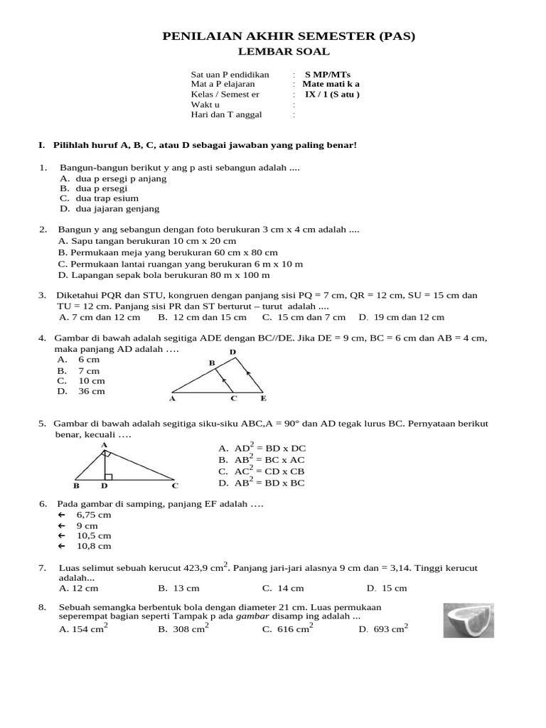 MATEMATIKA KELAS 9 | PDF