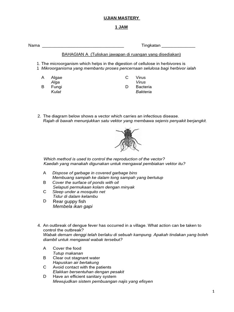 Soalan Sains Mastery Test | PDF