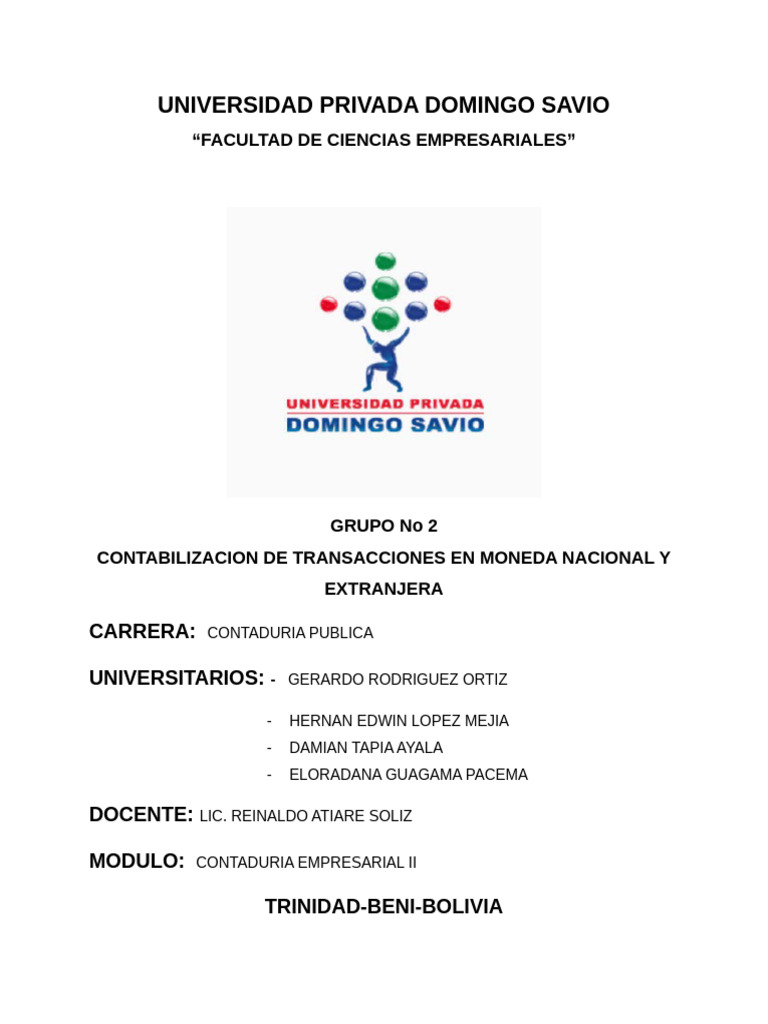 TRANSACCIONES EN MONEDA NACIONAL Y EXTRANJERA | PDF | normas ...