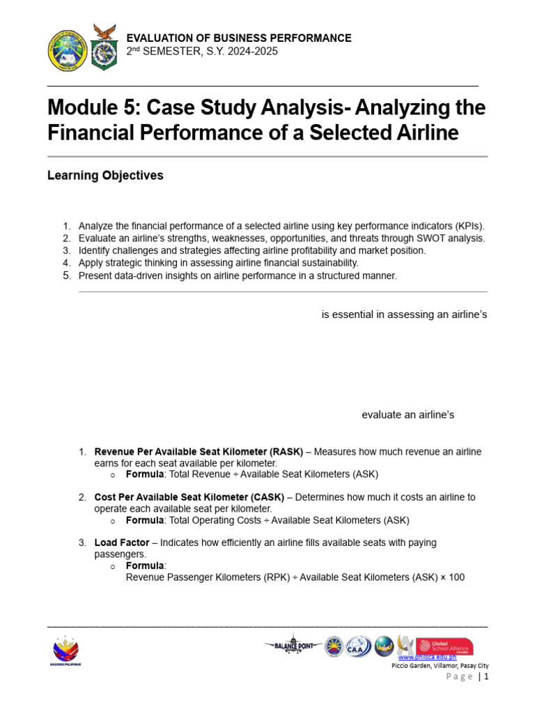 MIDTERM MODULE5 Case Study Analysis Revised | PDF | Low Cost Carrier ...