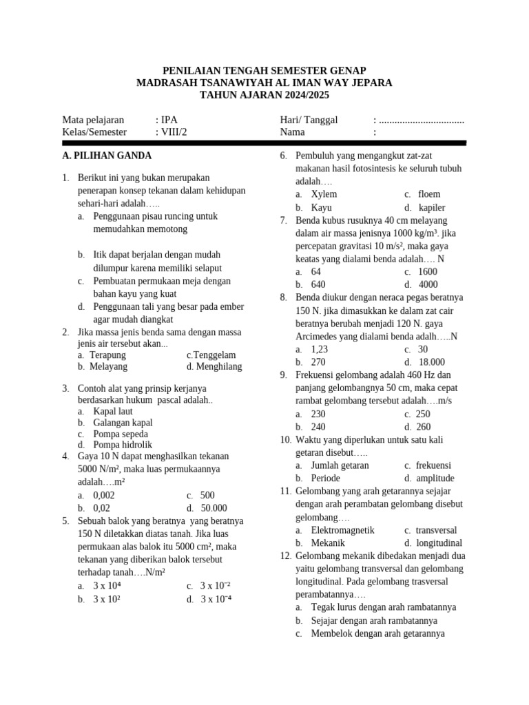 Ipa Viii Mid Genap 2025 | PDF