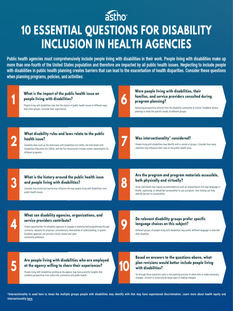 10 Essential Questions For Disability Inclusion in Health Agencies ...