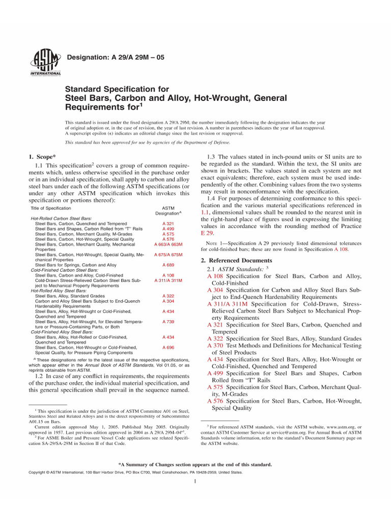 Astm A29 A29m - 05 | PDF