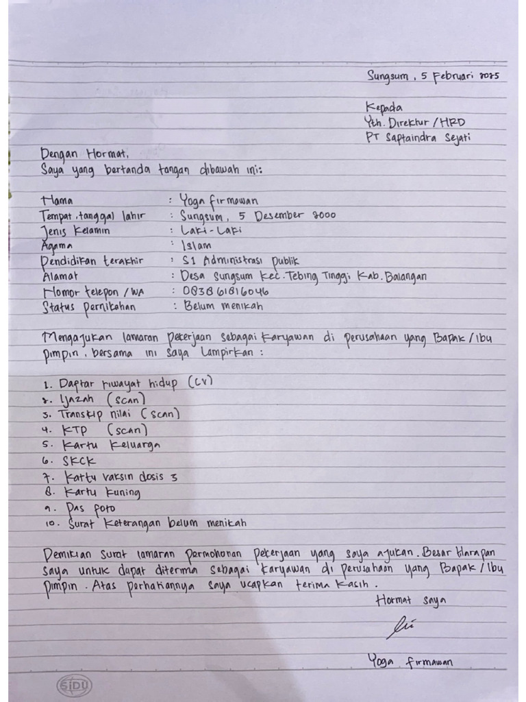 Lamaran Dan CV | PDF