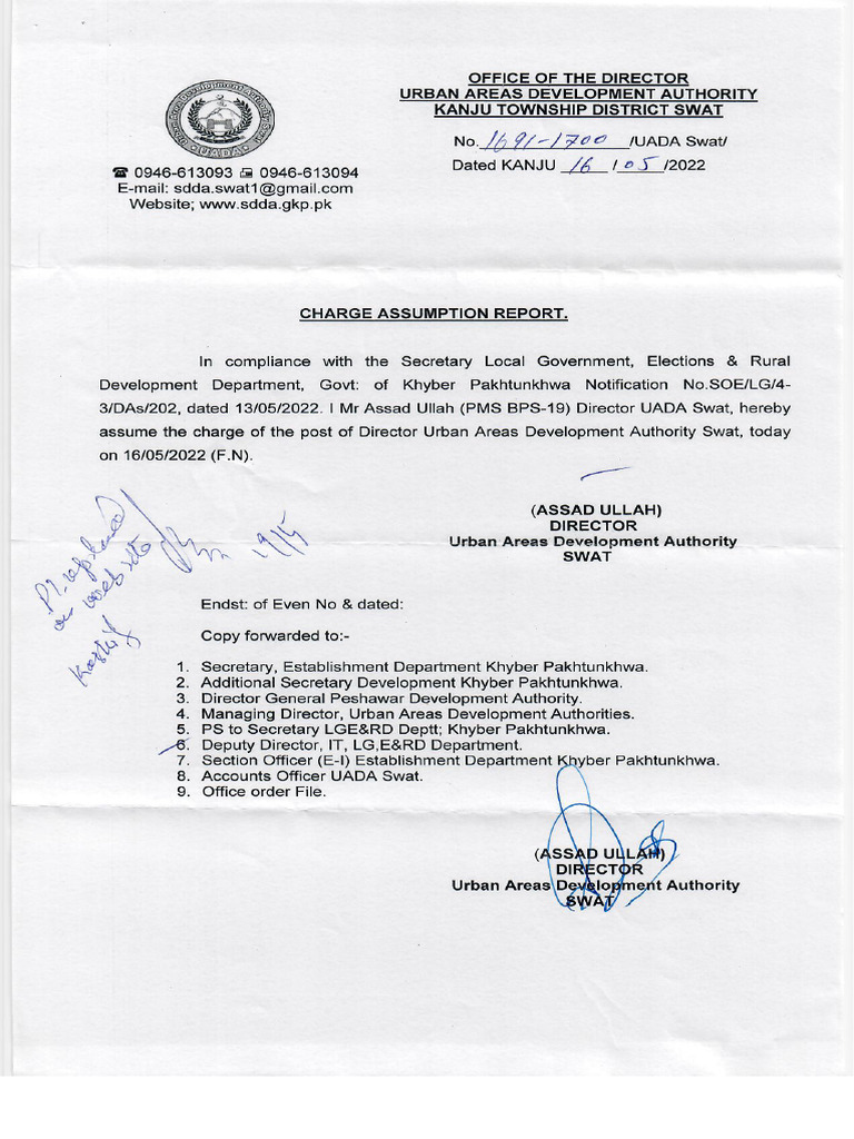 Charge Assumption Report UADA Swat | PDF